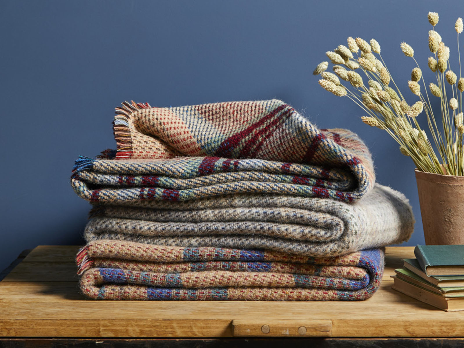 Large Checked Random Recycled Wool Blanket – Wool Blanket Online