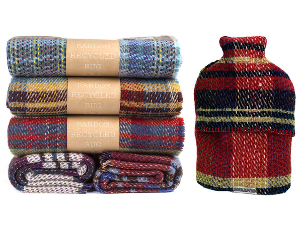 Random Recycled Check Gift Set – Wool Blanket Online