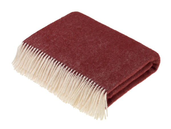 Herringbone Shetland Pure New Wool Throw - Red – Wool Blanket Online