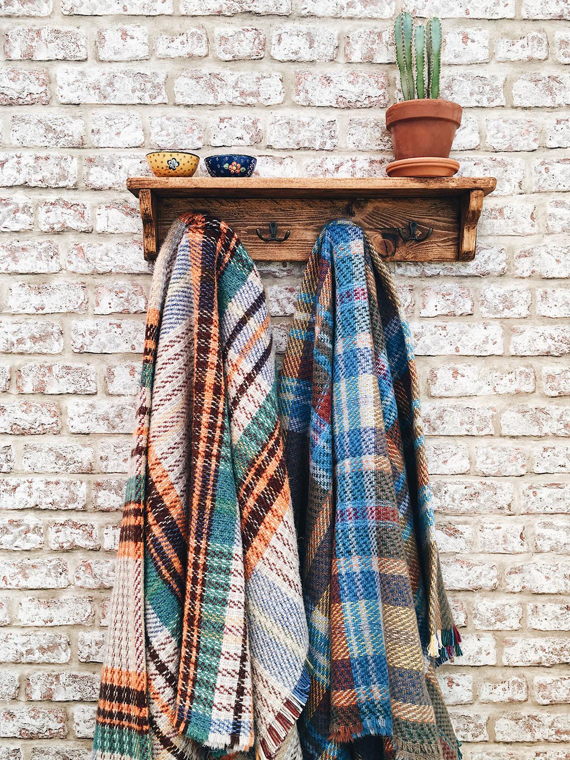 Large Checked Random Recycled Wool Blanket – Wool Blanket Online