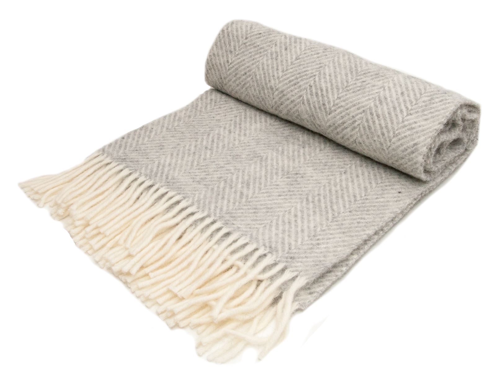Herringbone Pure New Wool Throw - Silver Grey – Wool Blanket Online